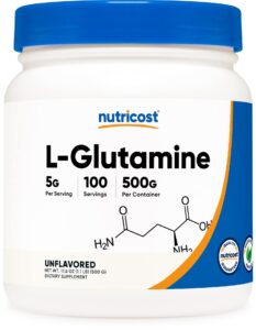 nutricost l-glutamine powder (500 grams) unflavored - gluten free & non-gmo, 100 servings