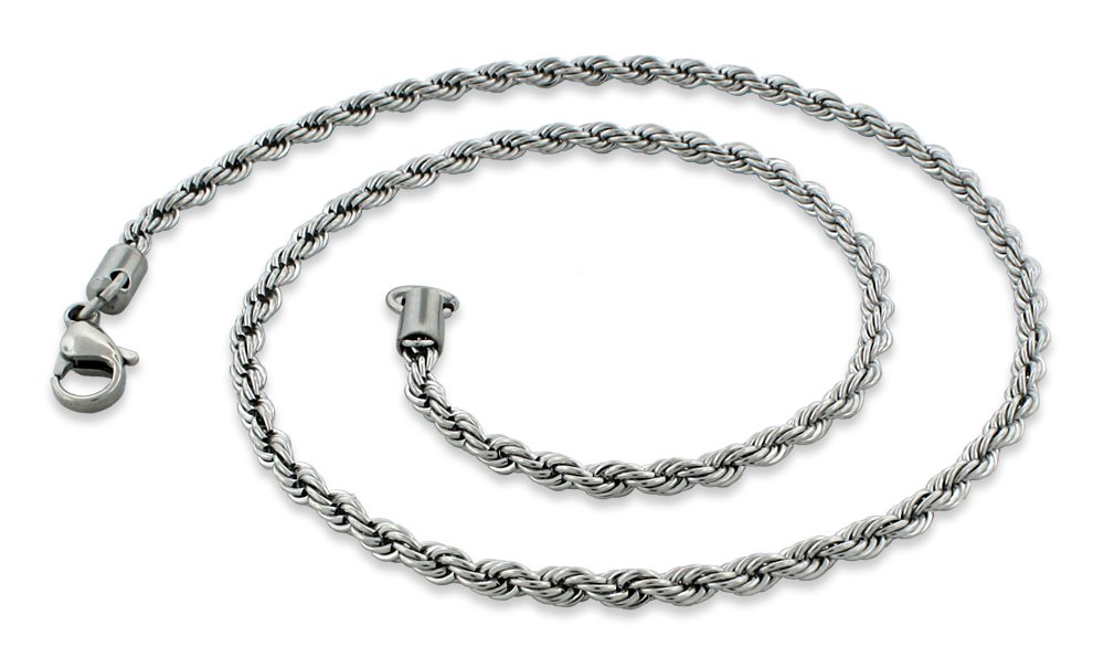 SILVERCLOSEOUT Stainless Steel Twisted French Rope Chain Mens & Womens Unisex Necklace Jewelry Making Chains DIY 2.0MM 20in