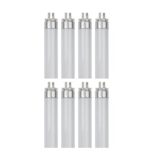 Sterl Lighting - Pack of 8 T5 Counter Lighting 11.33 inch Straight Fluorescent Tube Light Bulbs - 8 Watts - 110/130 Volts - G5 Base - 6500 Kelvin Supra Life Daylight - 400 Lumens