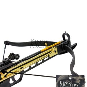 KingsArchery Pistol Crossbow Self-Cocking 80 LBS with Adjustable Sights and a Total of 63 Aluminim Arrow Bolt Set