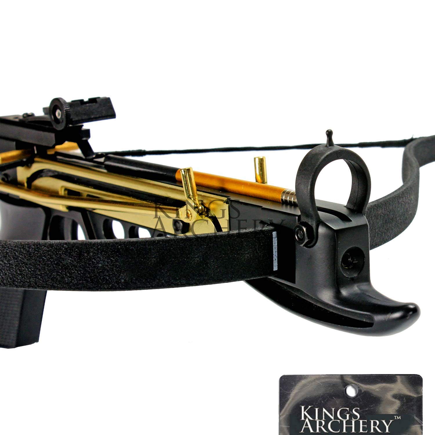 KingsArchery Pistol Crossbow Self-Cocking 80 LBS with Adjustable Sights and a Total of 63 Aluminim Arrow Bolt Set