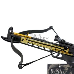 KingsArchery Pistol Crossbow Self-Cocking 80 LBS with Adjustable Sights and a Total of 63 Aluminim Arrow Bolt Set