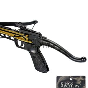 KingsArchery Pistol Crossbow Self-Cocking 80 LBS with Adjustable Sights and a Total of 63 Aluminim Arrow Bolt Set