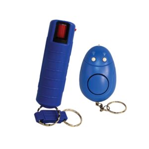 college safety bundle: wildfire 18% hard case 1/2 oz pepper spray and keychain alarm with light - lot of 2 pieces (blue wildfire)