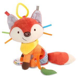 skip hop bandana buddies baby activity and teething toy with multi-sensory rattle and textures, fox