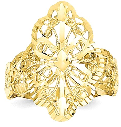 IceCarats 14K Yellow Gold Antique Filigree Chunky Dome Statement Ring Size 6