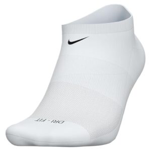 nike men's everyday plus cushioned training no-show socks (6 pairs), white/black, large