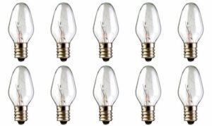 cec industries #15c7 120v bulbs, 120 v, 15 w, e12 base, c-7 shape (box of 10)