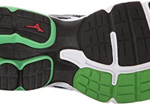 Mizuno Wave Rider 18 Junior Kids Running Shoe (Little Kid/Big Kid), Black/Classic Green, 2.5 M US Little Kid