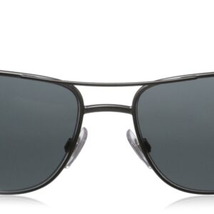 Polo Ralph Lauren Men's PH3093 Square Sunglasses, Matte Dark Gunmetal/Grey, 62 mm