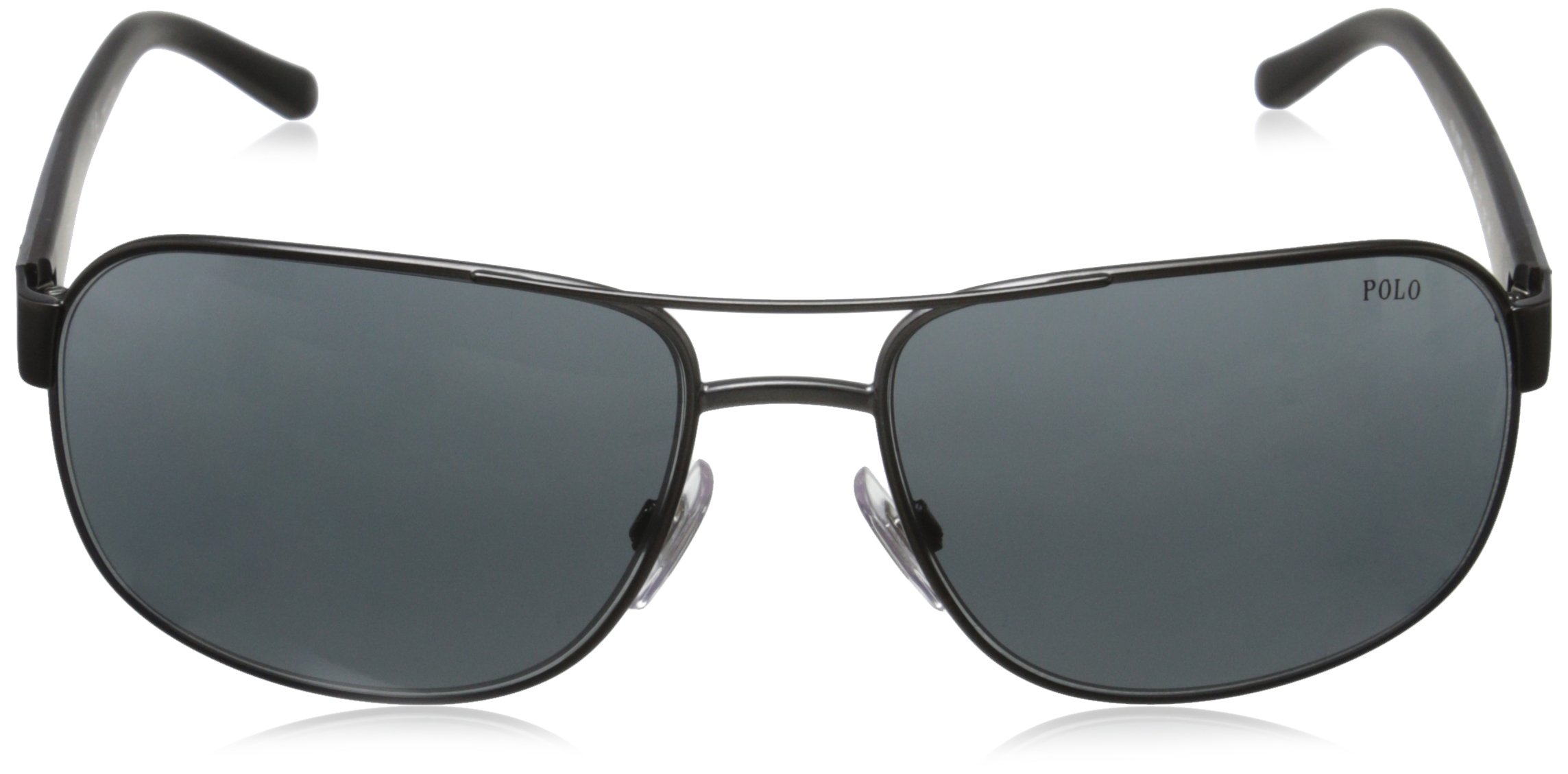 Polo Ralph Lauren Men's PH3093 Square Sunglasses, Matte Dark Gunmetal/Grey, 62 mm