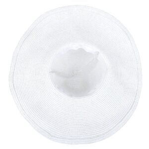 Ayliss Women Floppy Derby Hat Wide Large Brim Beach Straw Sun Cap (Style #1 White)