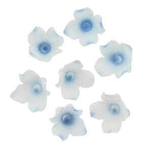 global sugar art hydrangea blossom sugar cake flowers white/blue, unwired, 36 count by chef alan tetreault