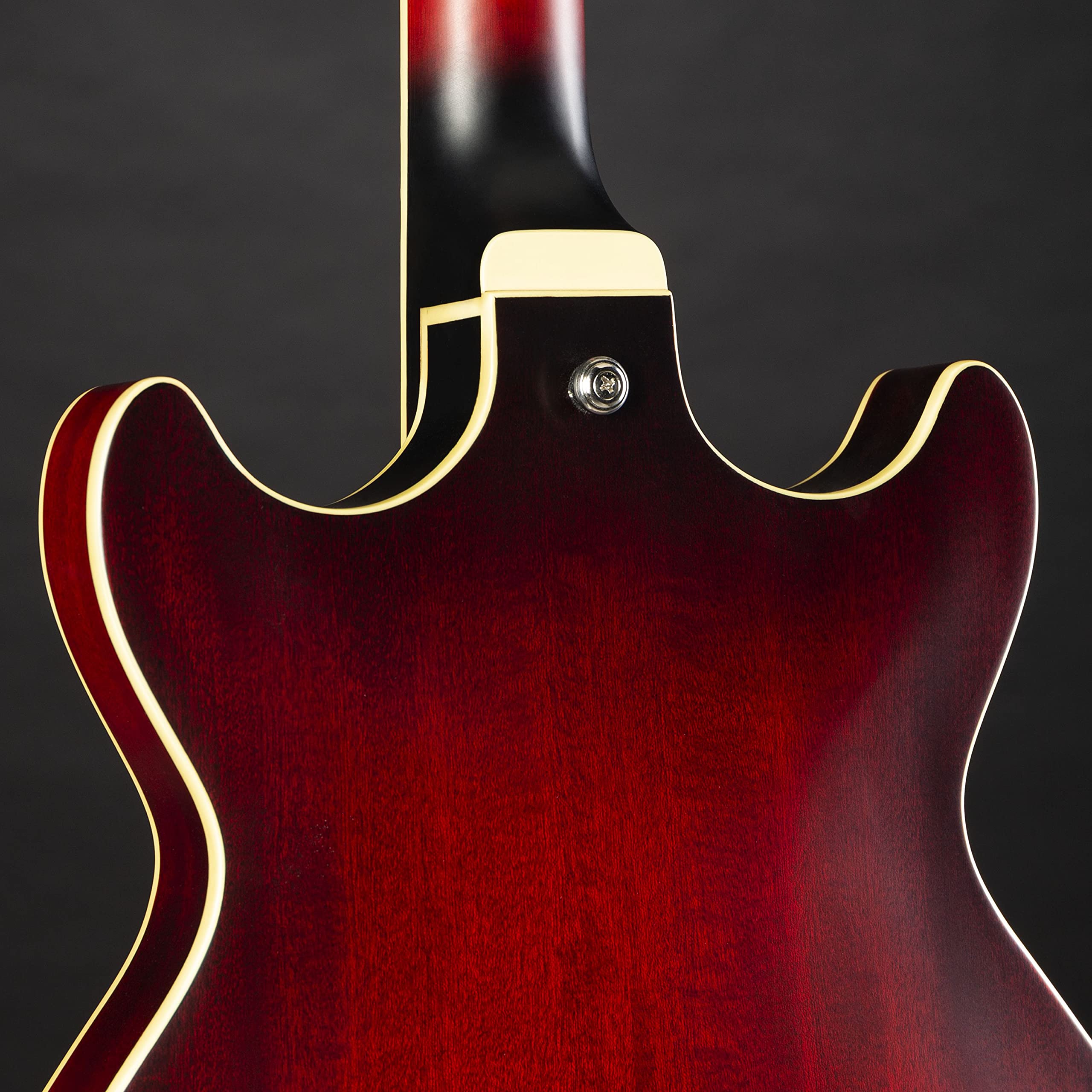 Ibanez Artcore 6 String Semi-Hollow-Body Electric Guitar, Right, Sunburst Red Flat, Full (AM53SRF)