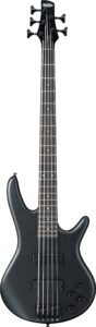 ibanez 5 string bass guitar, right, weathered black (gsr205bwk)