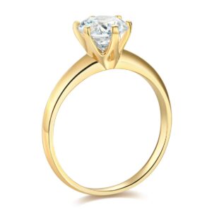 The World Jewelry Center 14k Yellow Gold SOLID Wedding Engagement Ring - Size 4.5