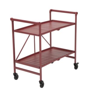 cosco indoor/outdoor serving cart, folding, ruby red