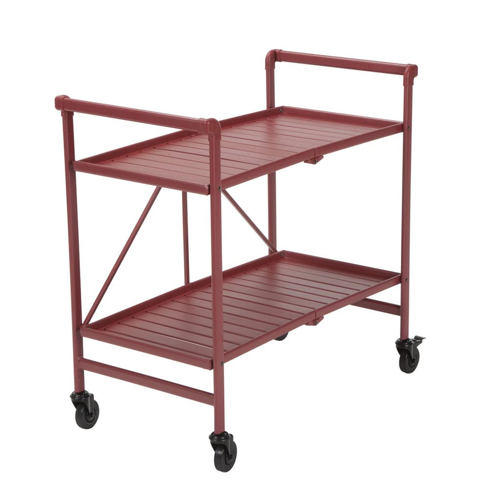 Cosco Indoor/Outdoor Serving Cart, Folding, Ruby Red