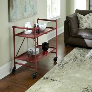 Cosco Indoor/Outdoor Serving Cart, Folding, Ruby Red