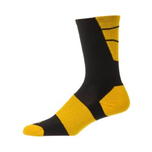 CSI Point Guard Performance Crew Socks Made In The USA Black/Ath Gold