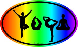 prosticker 2670 (one) 3" x 5" yoga series poses rainbow decal sticker