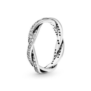 pandora twist of fate stackable ring sterling silver, size: eur-58, us-8.5