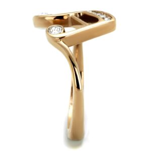 Marimor Jewelry Rose Gold Plated Stainless Steel Crystal Musical Note Fashion Ring Women's Size 8