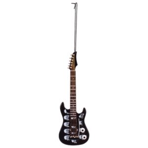 broadway gift co skulls electric guitar 5 inch wood hanging ornament with red gift box