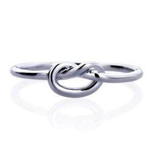 Double Accent Sterling Silver 14K Gold or Rose Gold Plated Wedding Ring Celtic Love Knot Promise Ring 5mm (Size 2-13), 9