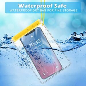 Meetory Clear Waterproof bags Pouch Dry Bags For Camera Mobile Phone Maps Kayak Document Holder - 3 Piece Set Waterproof Plastic Pouch Utility Bags(Yellow)