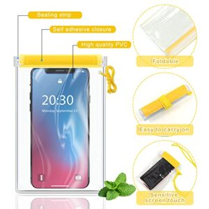 Meetory Clear Waterproof bags Pouch Dry Bags For Camera Mobile Phone Maps Kayak Document Holder - 3 Piece Set Waterproof Plastic Pouch Utility Bags(Yellow)