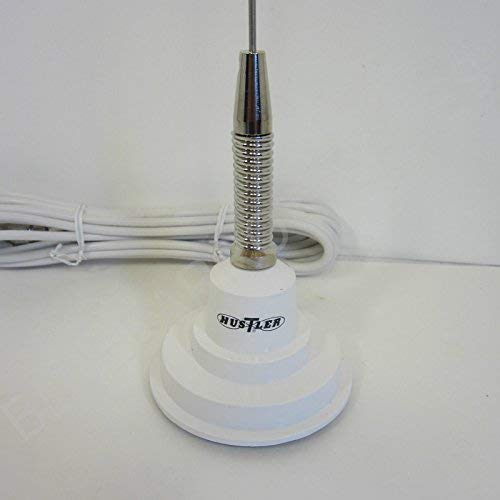 Hustler IC100SW CB Radio Antenna Magnetic Base 41" Whip W/Spring (White)