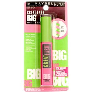 maybelline new york great lash big washable mascara, brownish black 132, 0.34 fluid ounce (pack of 3)