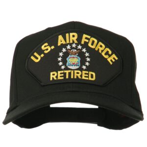 e4hats.com us air force retired military patched cap - black osfm