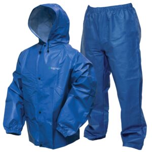 frogg toggs men's pro lite suit, waterproof, breathable, dependable wet weather protection,royal blue, medium-large