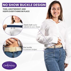 BELTAWAY - Elastic Belt For Women | Invisible Buckle Belts for Women | Elastic Bands | No Show Belt | Women's Adjustable Belt | Waist Belt | Stretchy Belt | Black One size 0-14