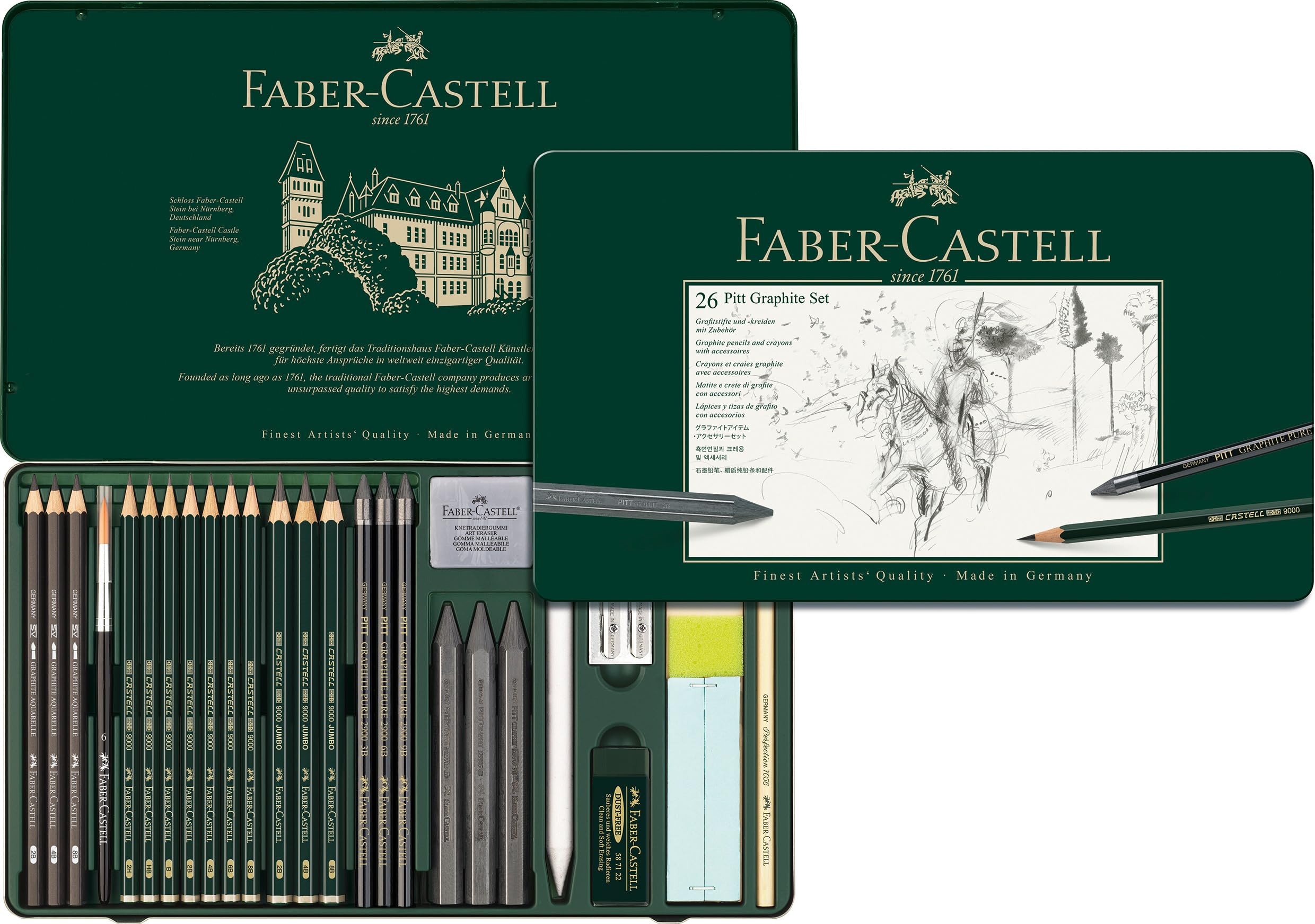 Faber-Castell 26 Piece Pitt Graphite Tin Set