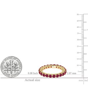 Dazzlingrock Collection Round Ruby Dainty Eternity Stackable Band for Her in 14K Yellow Gold Size 7