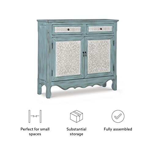 Powell Antique Console, Blue/White