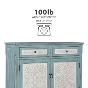 Powell Antique Console, Blue/White