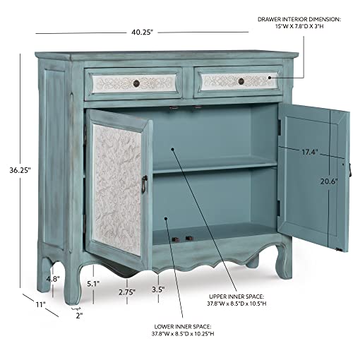 Powell Antique Console, Blue/White