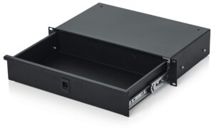 gator rackworks shallow 2u rack mount drawer with lock; 10" deep (grw-drwsh2),black