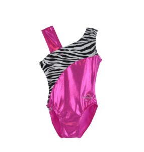 obersee - o3gl033cl - girl's girls gymnastics leotard - pink zebra | child (8-10 years)