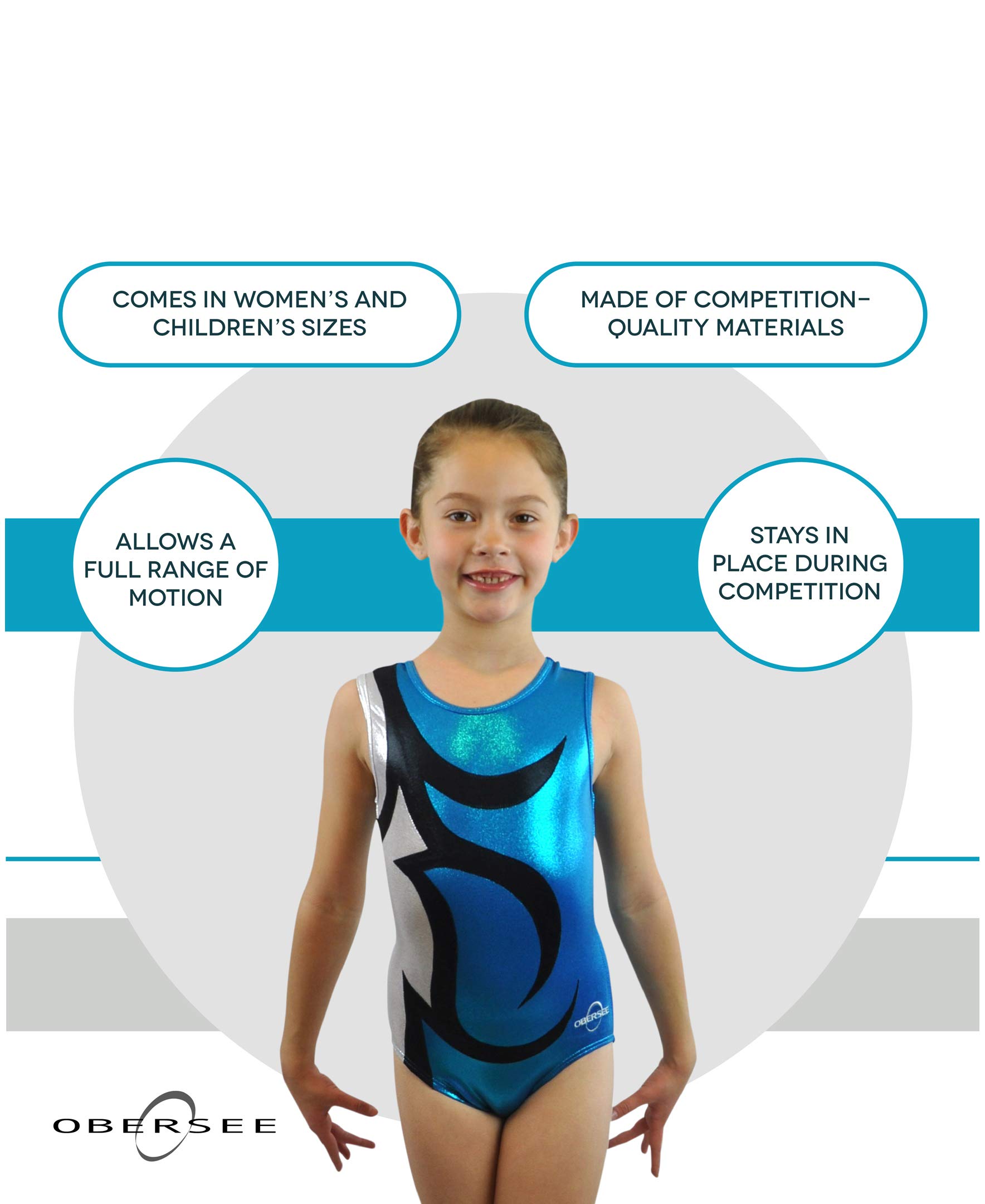 Obersee - O3GL041CXXS - Girl's Girls Gymnastics Leotard - Abby Turquoise | Child (2-3 Years)