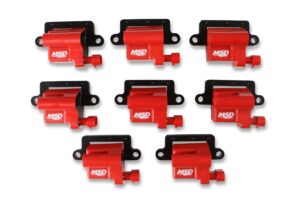 82648 msd ignition coil - gm ls blaster series - l-series truck engine - red - 8-pack