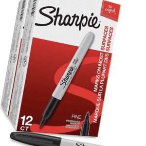 SHARPIE Fine Point Permanent Markers, 24 Markers (2 X Box's of 12), Black (30051)