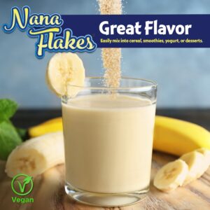 Nana Flakes 100% Pure Banana Flakes Medical Food Powder - Decrease Fat Intake & Natural Remedy for Diarrhea & Heart Burn - Great Source of Protein & Fiber (Banana, One Pound Bag)