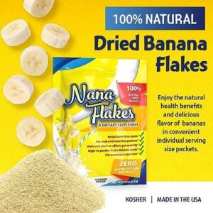 Nana Flakes 100% Pure Banana Flakes Medical Food Powder - Decrease Fat Intake & Natural Remedy for Diarrhea & Heart Burn - Great Source of Protein & Fiber (Banana, One Pound Bag)