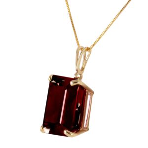 Galaxy Gold GG 14k14" Solid Gold Necklace with 7.0 Carat Octagon-shaped Garnet Pendant