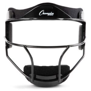 champion sports steel softball face mask - classic fielders masks for youth - durable head guards - premium sports accessories for indoors and outdoors - black